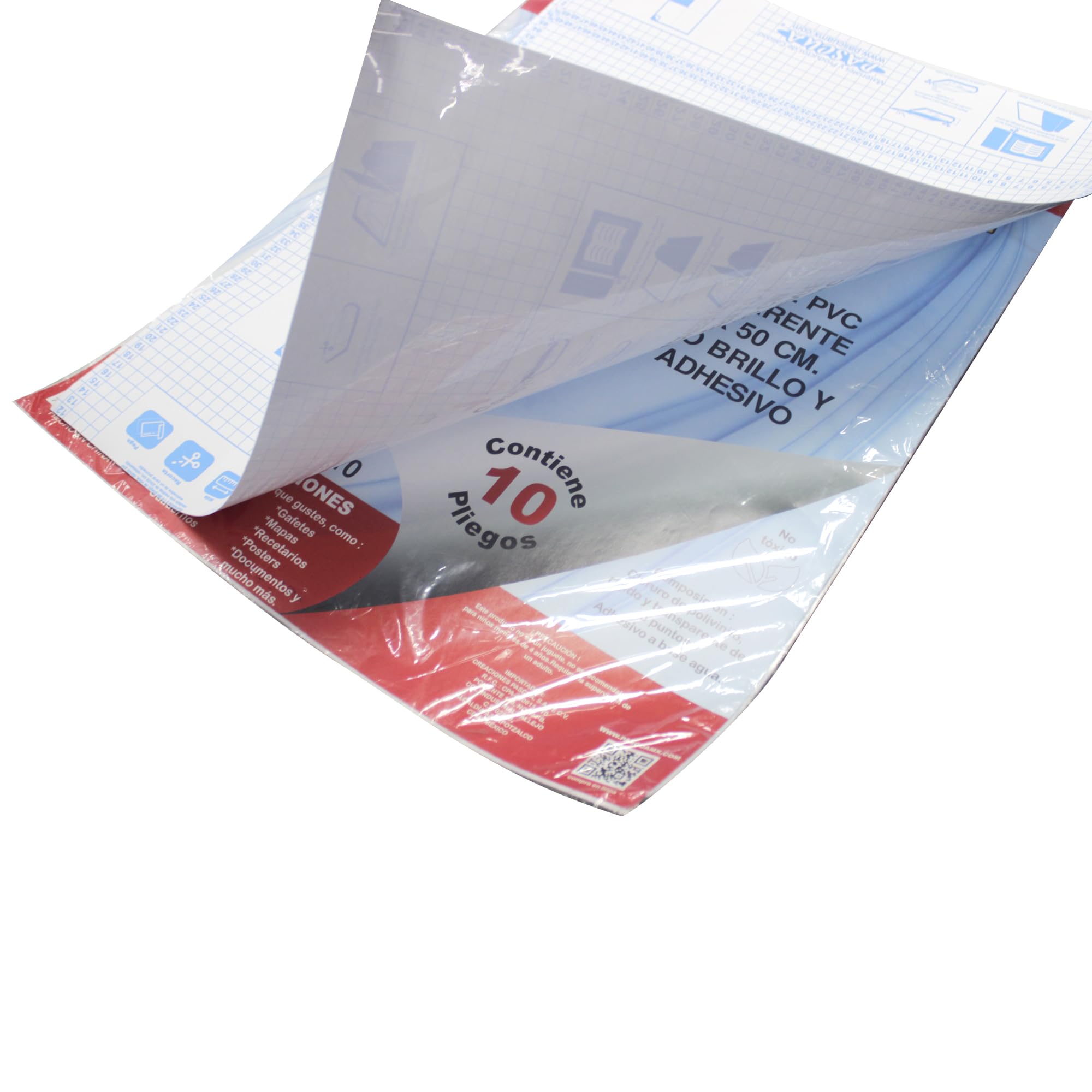 Mica Autoadherible 66x50cm Para Forrar Libro Cuaderno 10pzas para ...