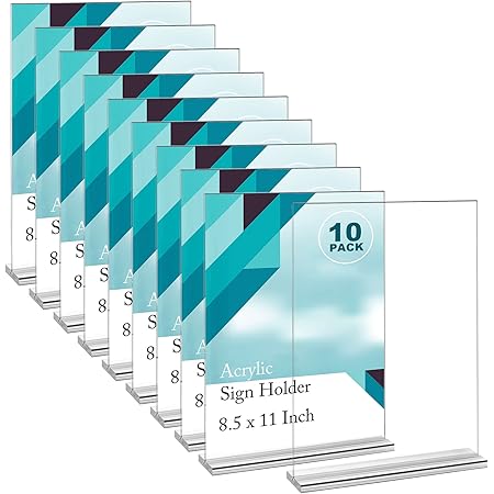 Amazon.com: RowinsyDD 6 Pack Acrylic Sign Holders 8.5x11'' Vertical ...