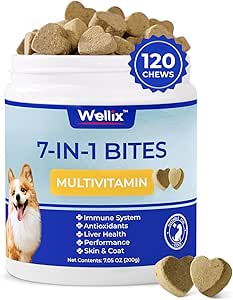 Amazon.com : Wellix Dog Vitamins and Supplements - Multivitamin Chewable Treats for Dogs, Skin ...