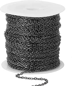 Amazon.com: 66 Feet Gunmetal Stainless Steel Cable Chains Bulk, 2mm 304 ...