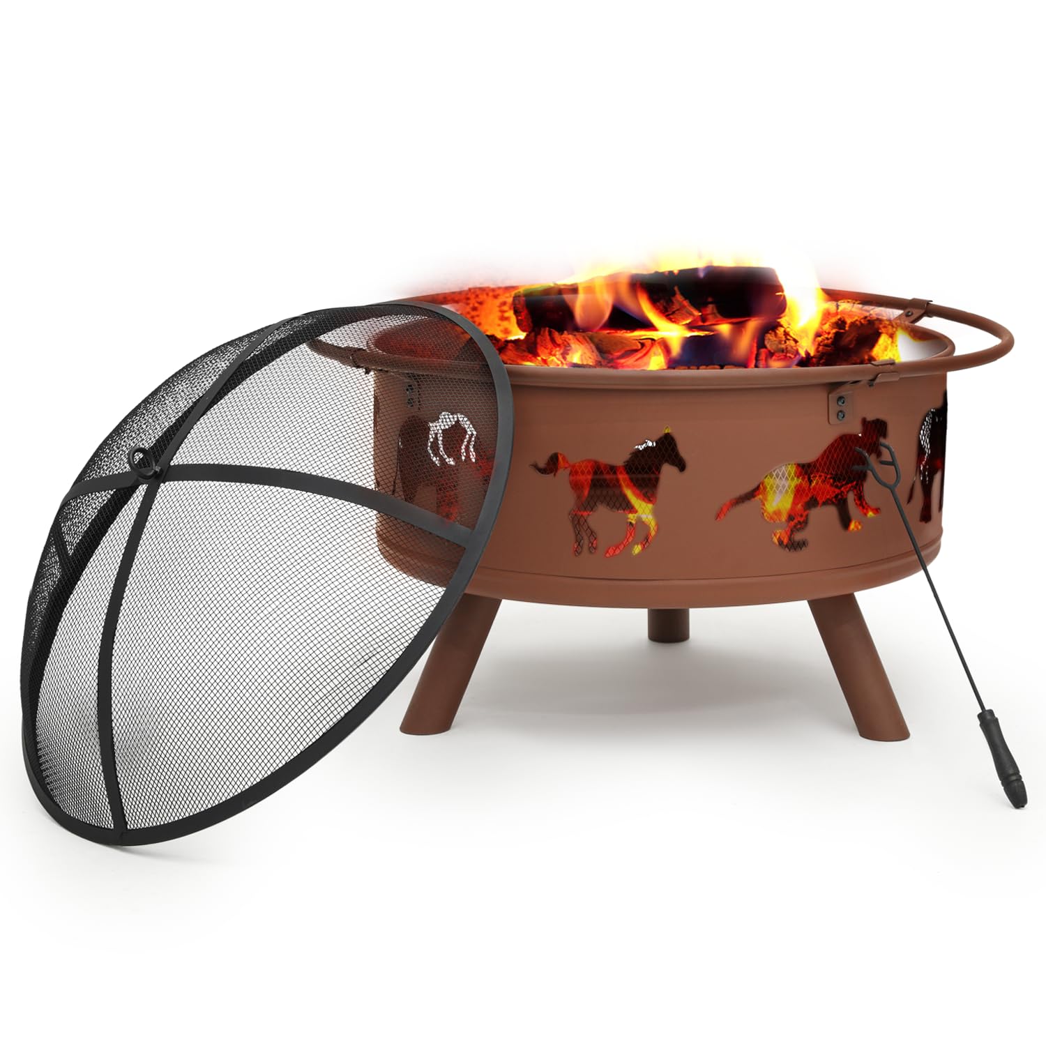 Amazon.com : Magshion 30-Inch Fire Pits for Outside Wood Burninging ...