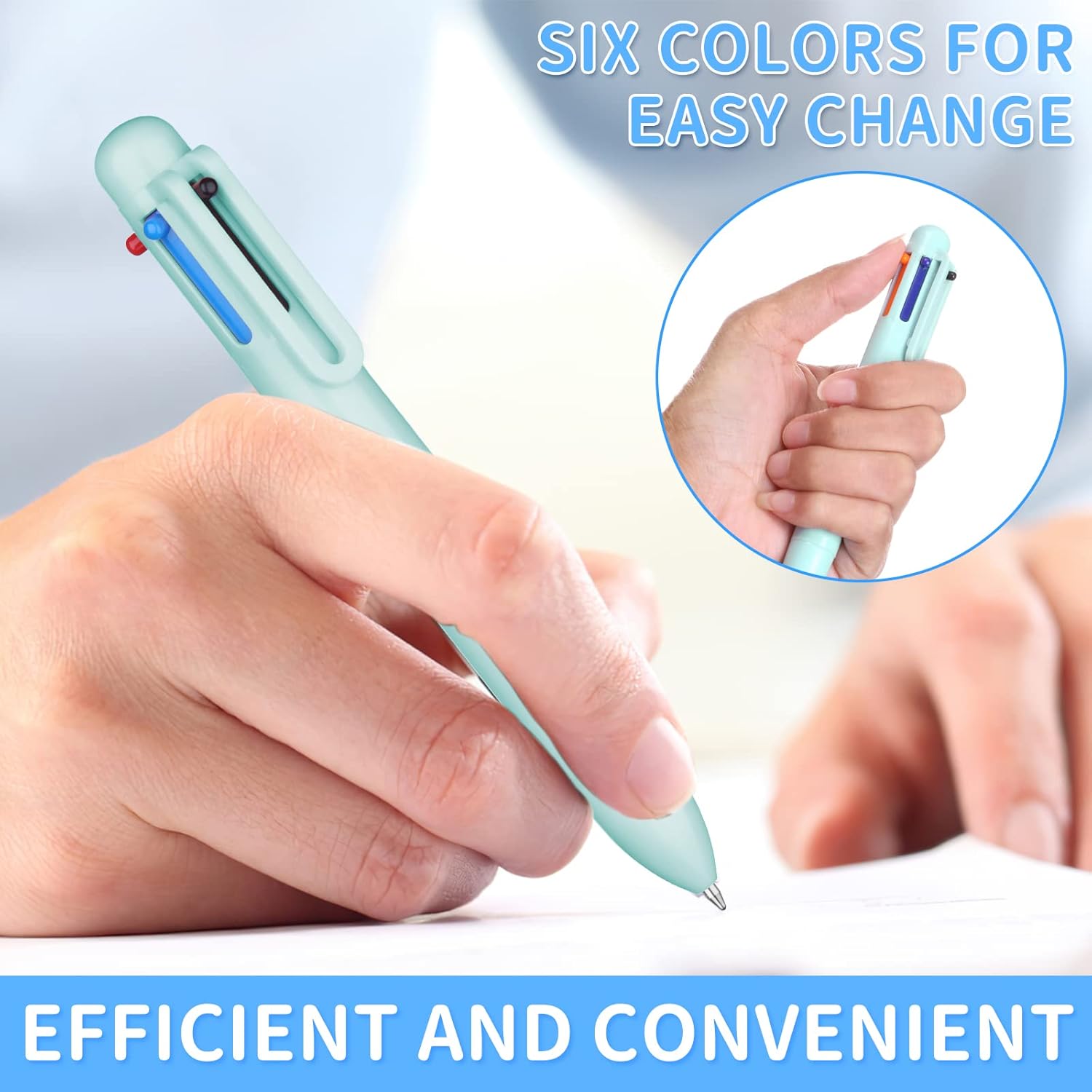 Multicoloured Pen, 6 Pcs 6 Colours Ballpoint Pen, With 200 pcs ...