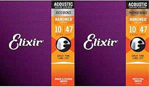 Elixir Cuerdas para guitarra acústica de bronce fosforado con ...