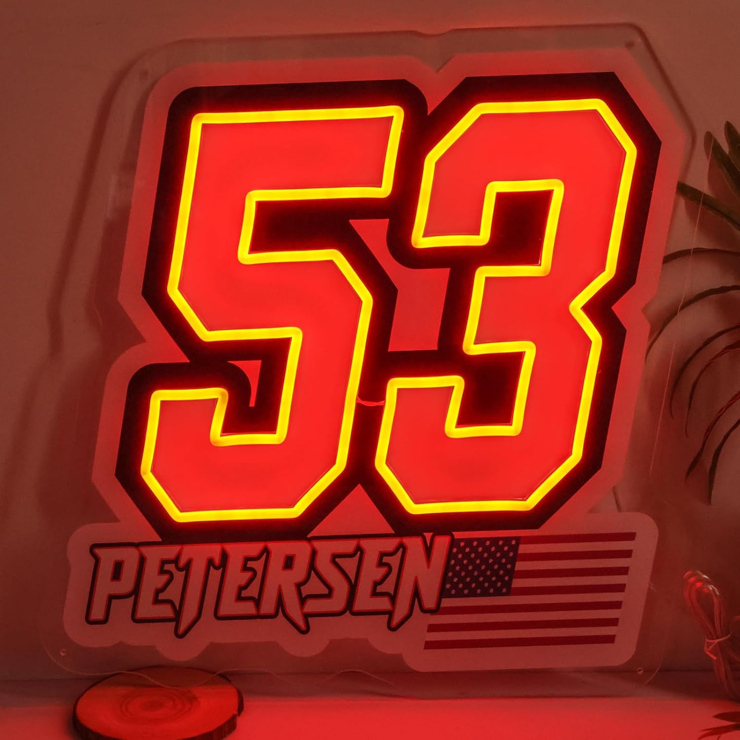 Custom Racing Car Neon Sign for Wall Decor, Personalized Racing Number ...