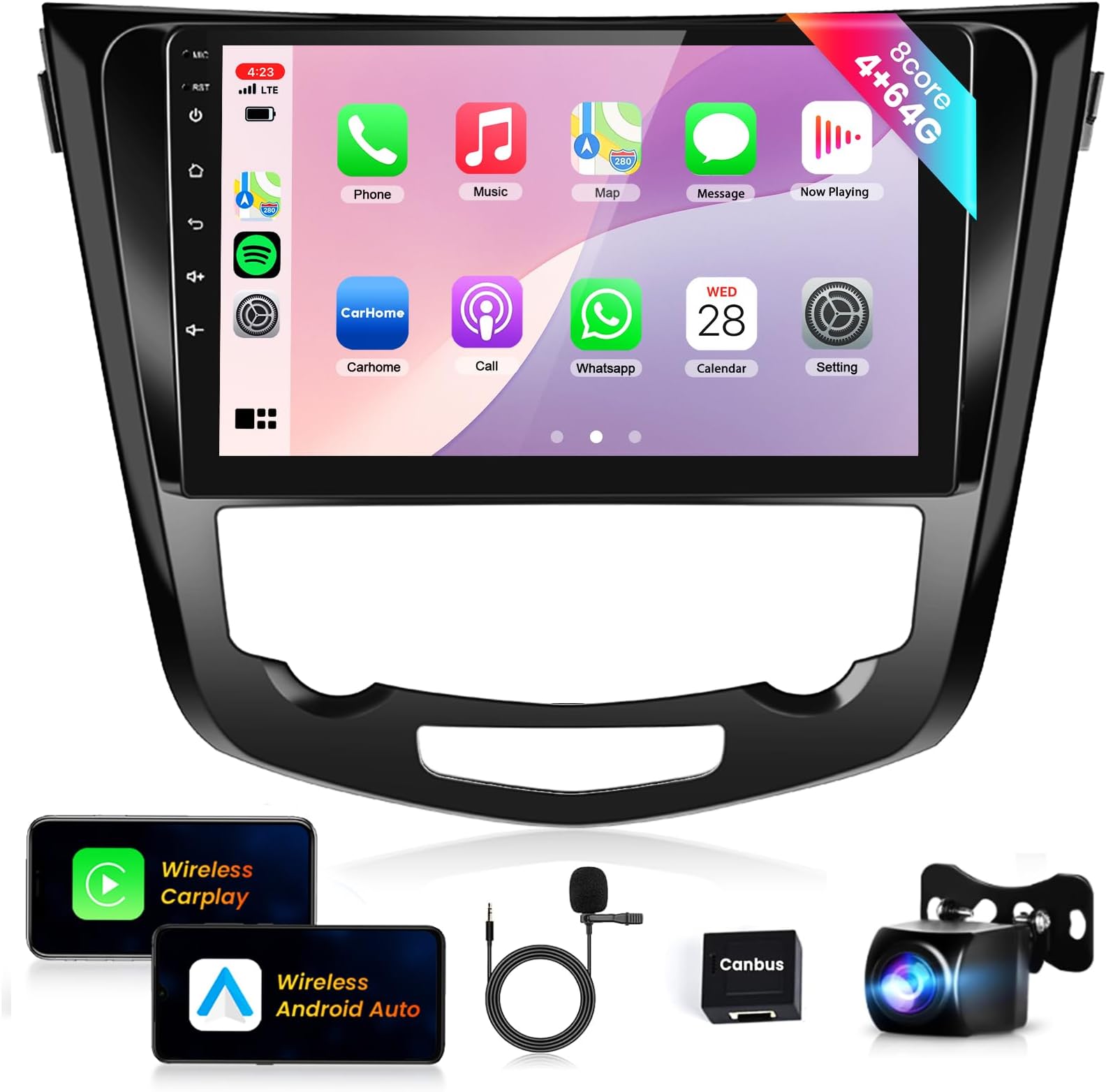 Amazon.com: Dasaita Vivid Car Stereo for Nissan Rogue X-Trail Qashqai 2014-2020 with Carplay ...