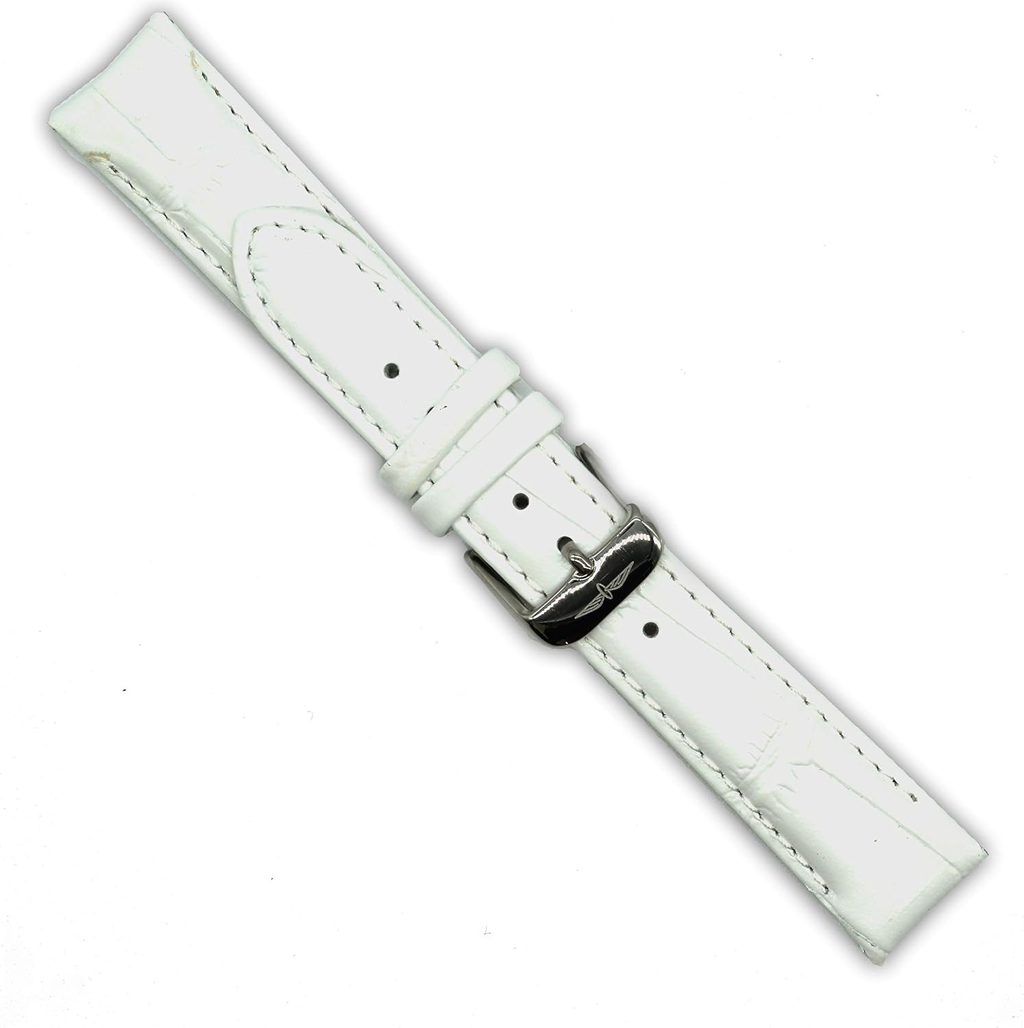Rotary Genuine Leather Watch Strap 18mm White Crocodile with Stainless ...
