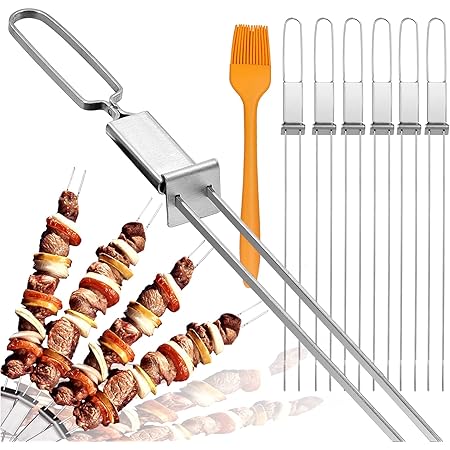 Amazon.com: Cuisinart CSKS-048 Sliding Skewer Pack, Silver (Set of 4 ...