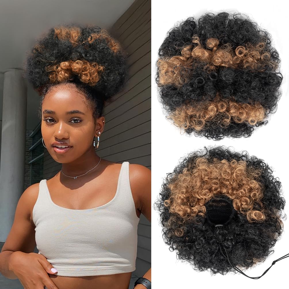 Amazon.com : YEAME Afro Puff Drawstring Ponytail for Black Women, Short ...