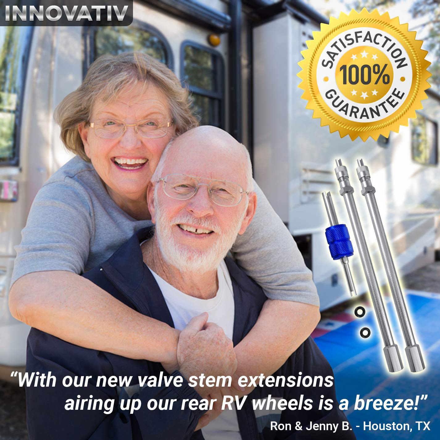 Buy 6 Inch Dually Valve Stem Extenders - 2 Pack - Easy Install, Heavy ...