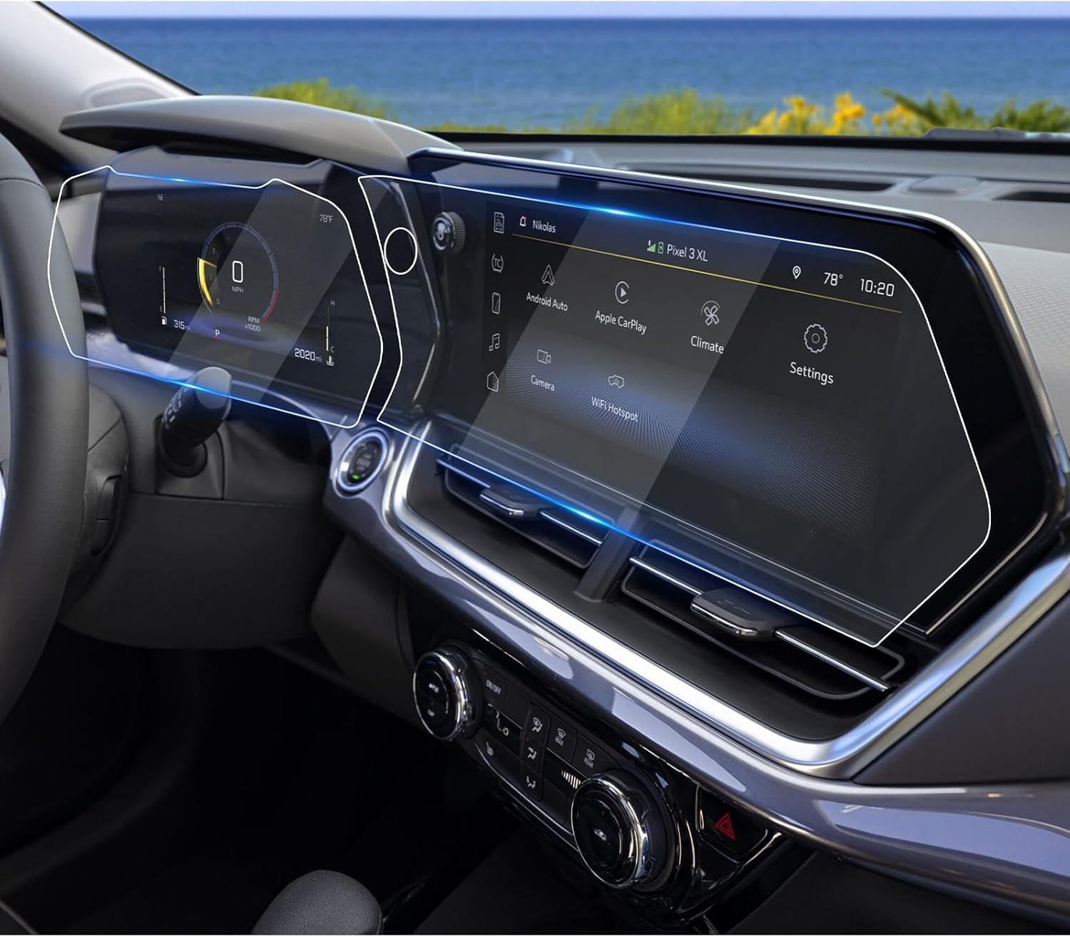 YEE PIN 2024 2025 Trax Screen Protector Glass for 2024 2025 2026 Chevy ...