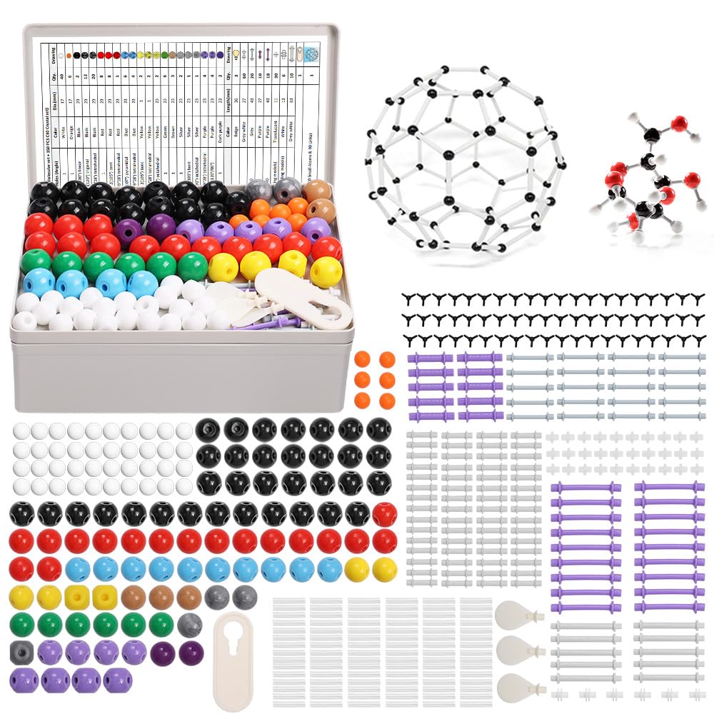 Zerdie 444 Piezas Kit de Modelos Moleculares de Química, Modelo de ...