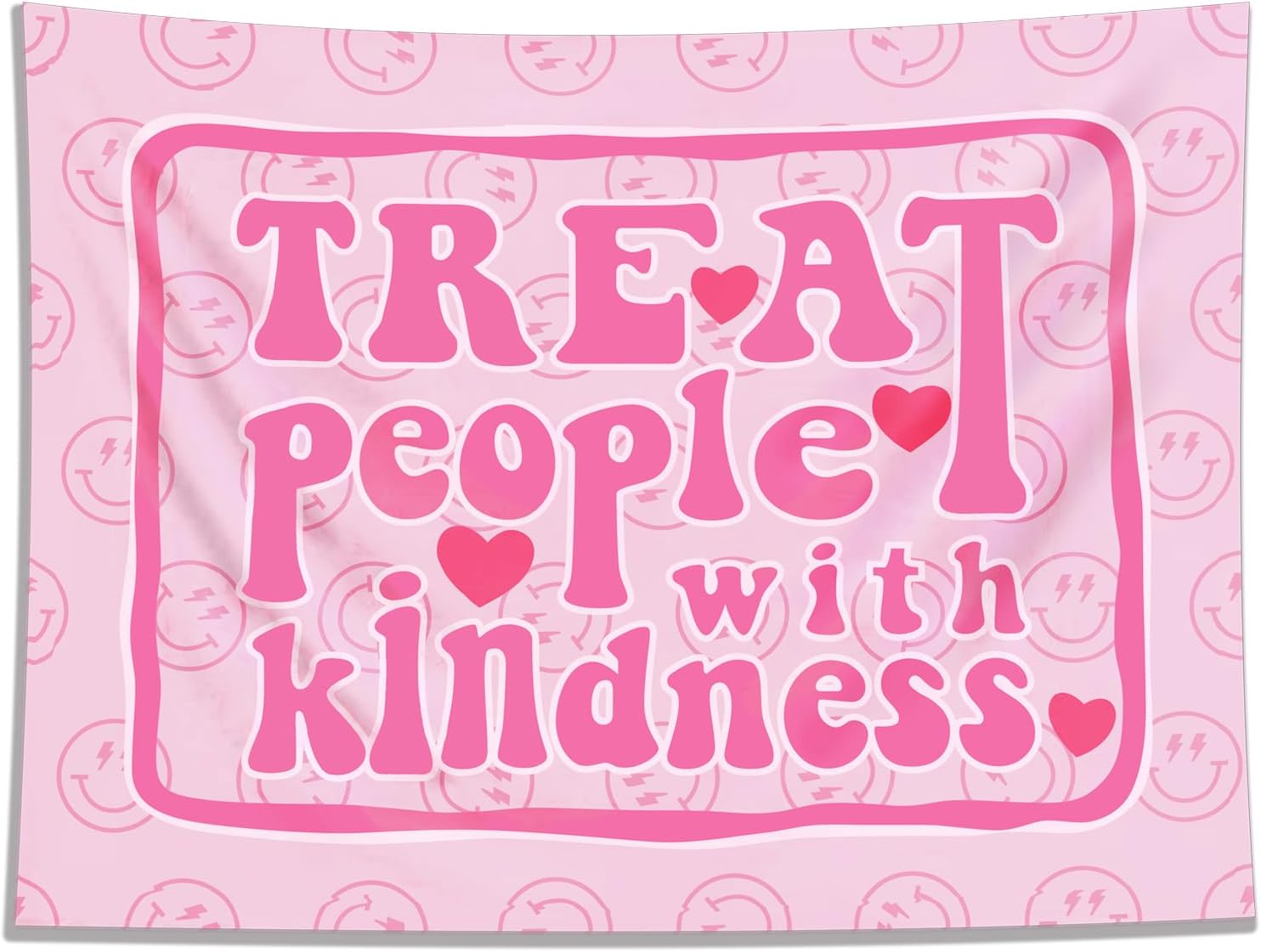 Amazon.com: KJHL Treat People with Kindness Pink Tapestry for Bedroom ...
