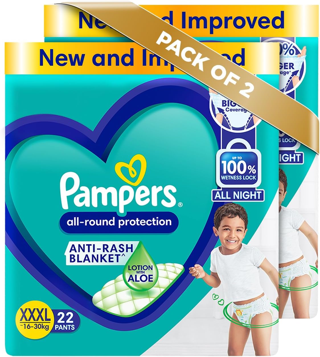 Buy Pampers All round Protection Pants Style Baby Diapers, XXX-Large ...