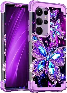 Amazon.com: Miqala for Galaxy S24 Ultra 5G Case,Glow in The Dark Three Layer Heavy Duty ...