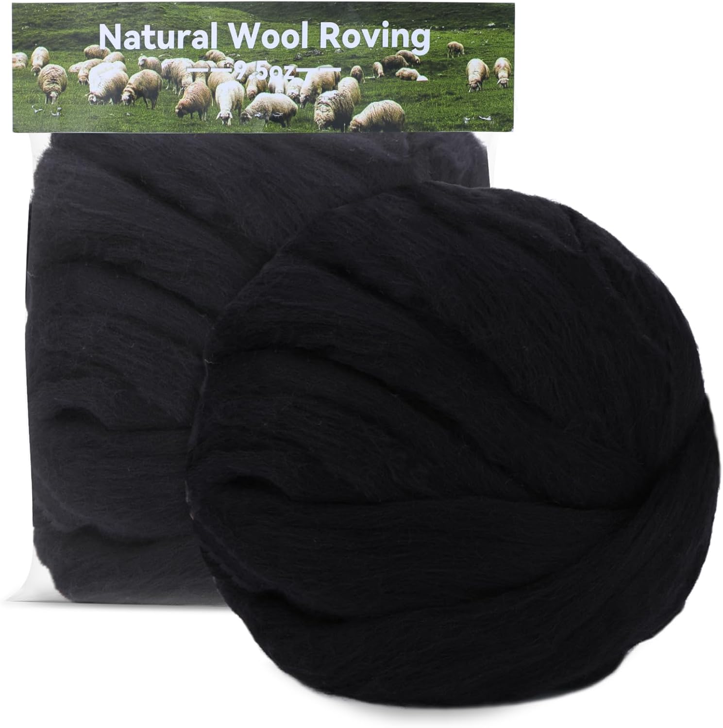 Amazon.com: MORFEN 9.5 Oz Wool Roving, Needle Felting Wool, Fibre Wool ...