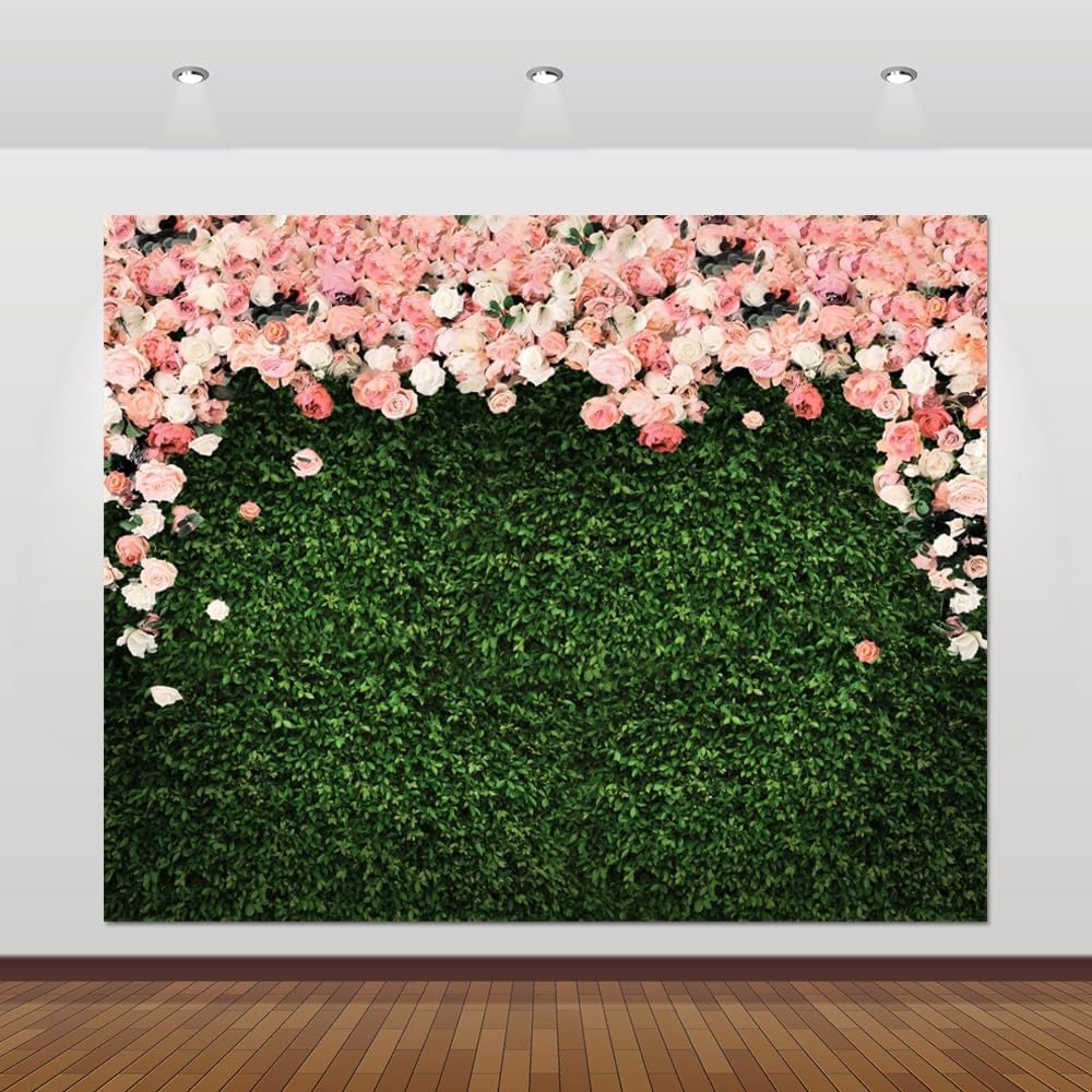 Amazon.com : Avezano Flower Photography Backdrop Green Spring Grass ...