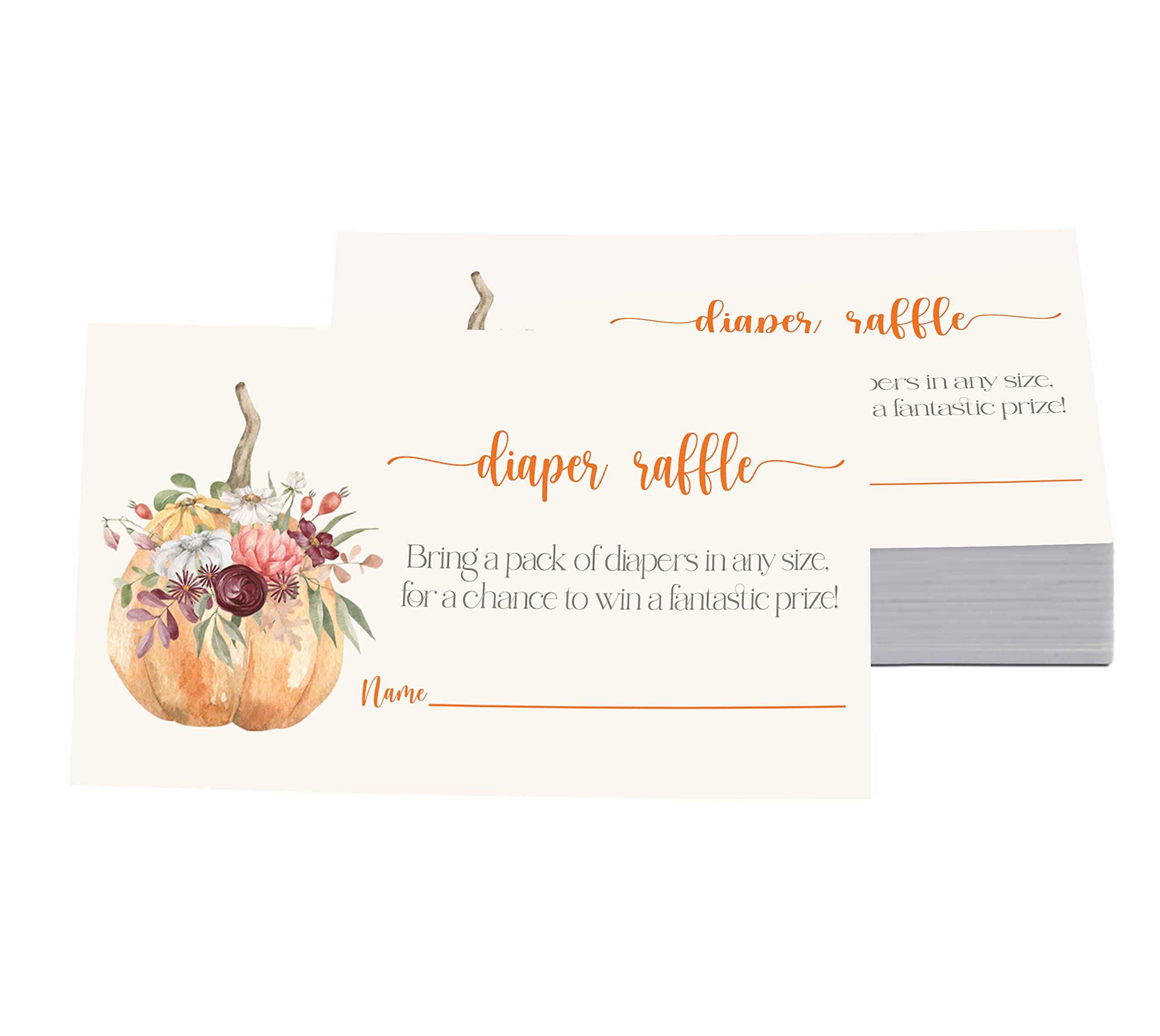 Buy Pumpkin Diaper Raffle Tickets (25 Pack) Baby Shower Game Drawings ...