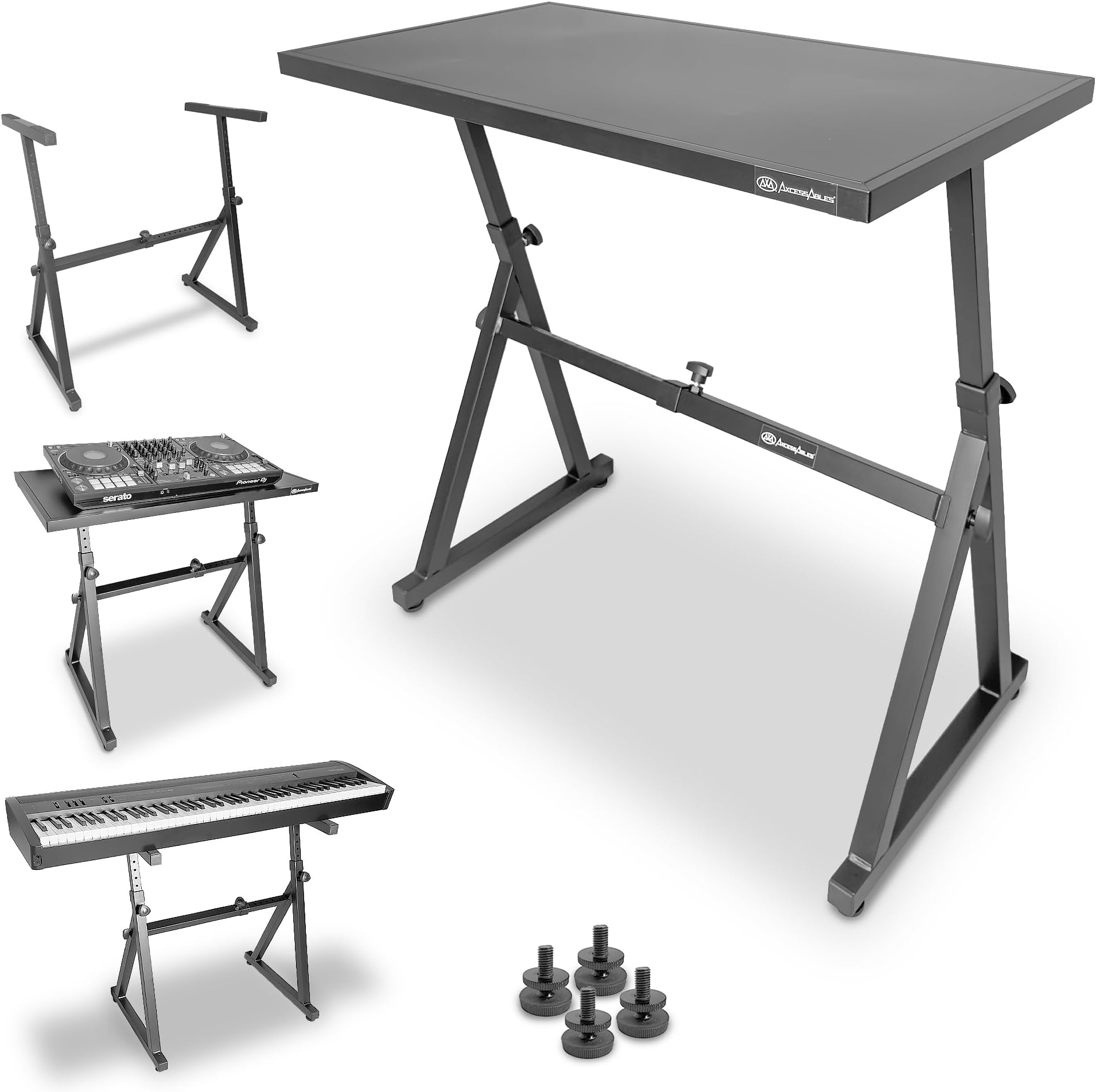 Amazon.com - AxcessAbles DJ Table Stand - Portable Audio Mixer Stand ...