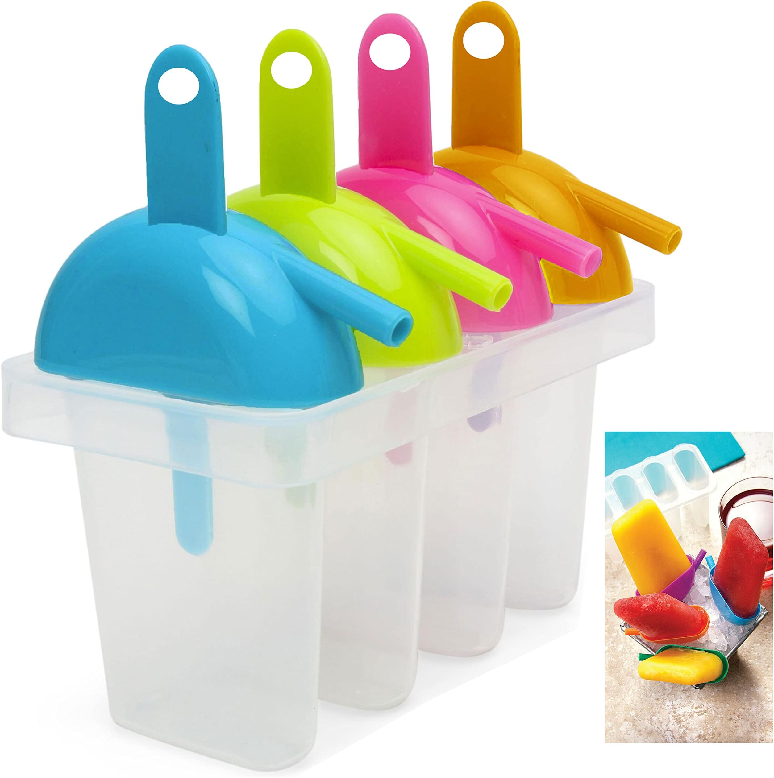 Amazon.com: Ice Lolly Pop Mold Popsicle Maker with Straw Makes BPA Free ...