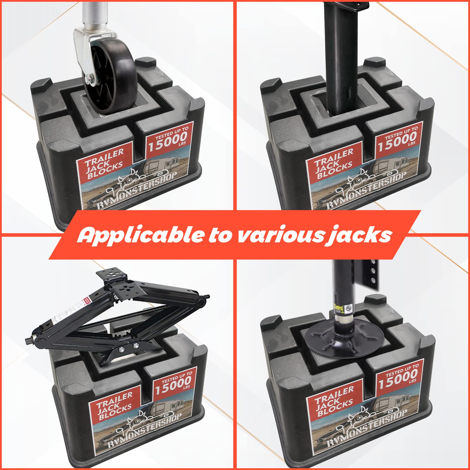 Snapklik.com : Trailer Jack Block4 Packs RV Camper Stabilizer BlocksUp ...