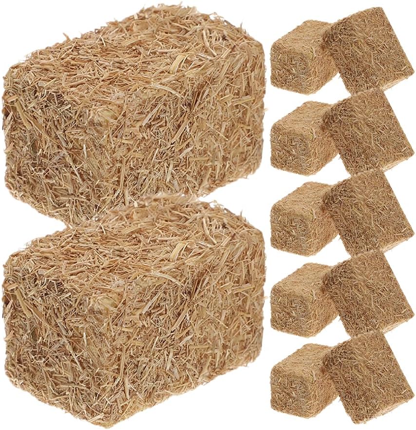 Amazon.com: LOGOFUN 12Pcs Mini Hay Bales Miniature Hayrick Mini ...