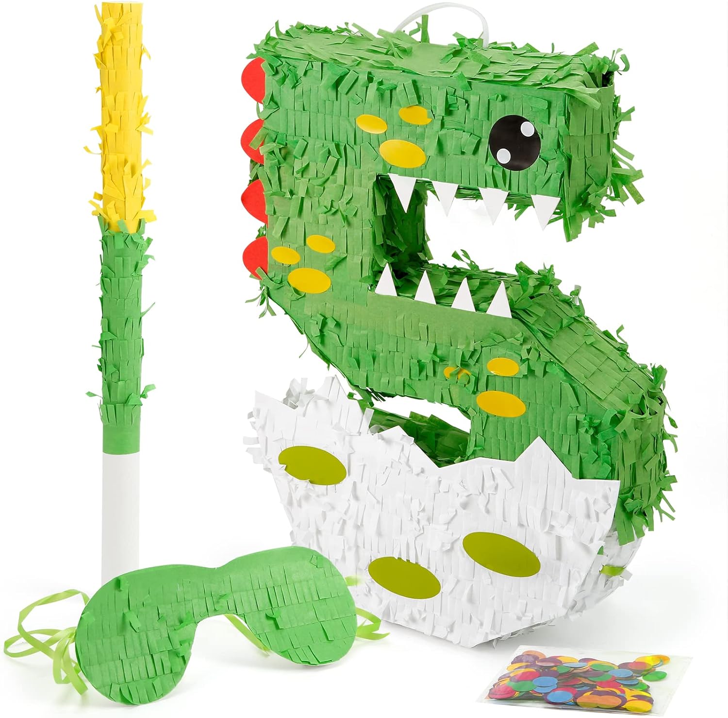 Amazon.com: Auihiay Number 5 Pinata Dinosaur Egg Pinata, Foldable ...