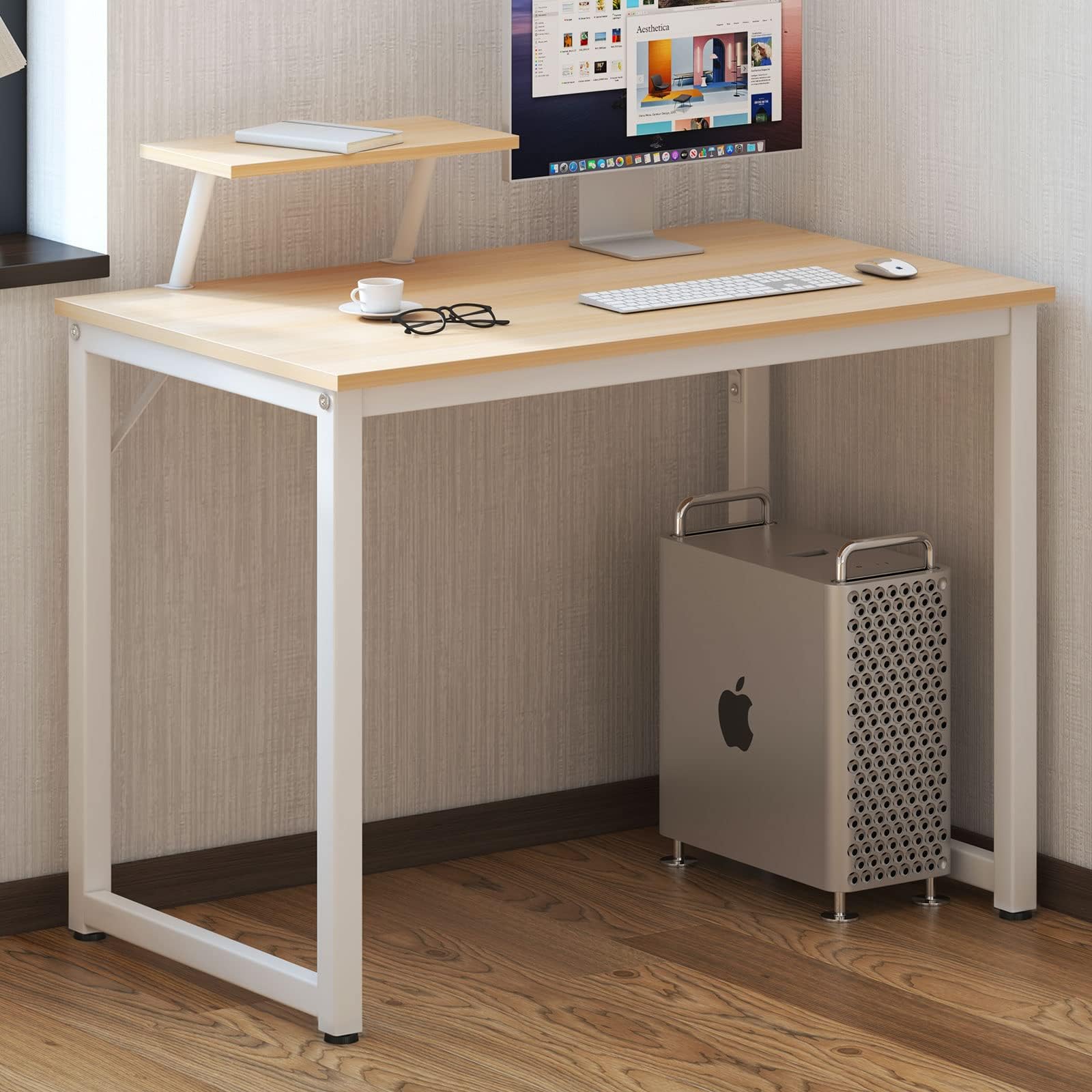Bureau Informatique,Table d'Ordinateur avec Support Table de Travail PC ...