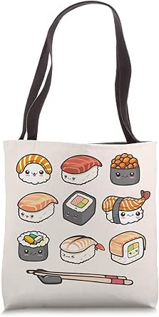 Amazon.com: Happy Sushi Anime Kawaii Set Japanese Food Lover Otaku ...