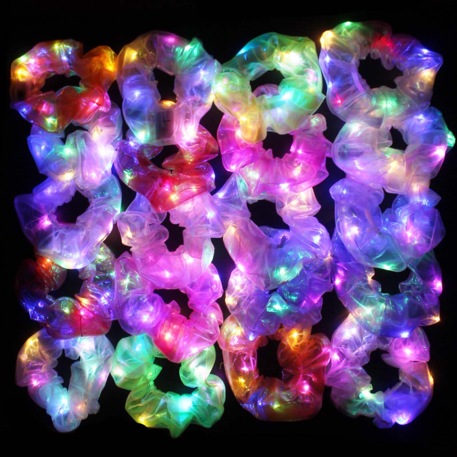 Amazon.com : 20PCS LED Scrunchies, Light up Hair Scrunchy, Women Girls ...