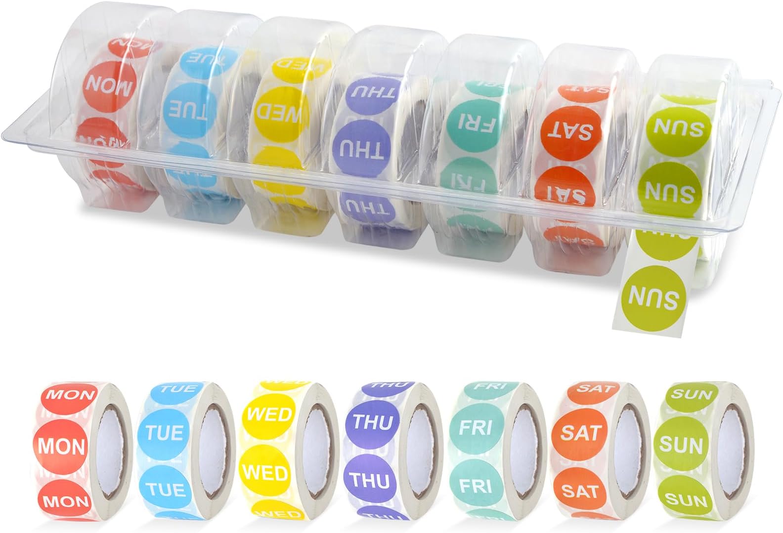 Amazon.com : QSRProducts 7-Slot Day of The Week Covered Label Dispenser ...