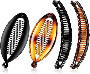 4PCS Banana Hair Clip - Small Fishtail Hair Comb - Double Comb Hair ...