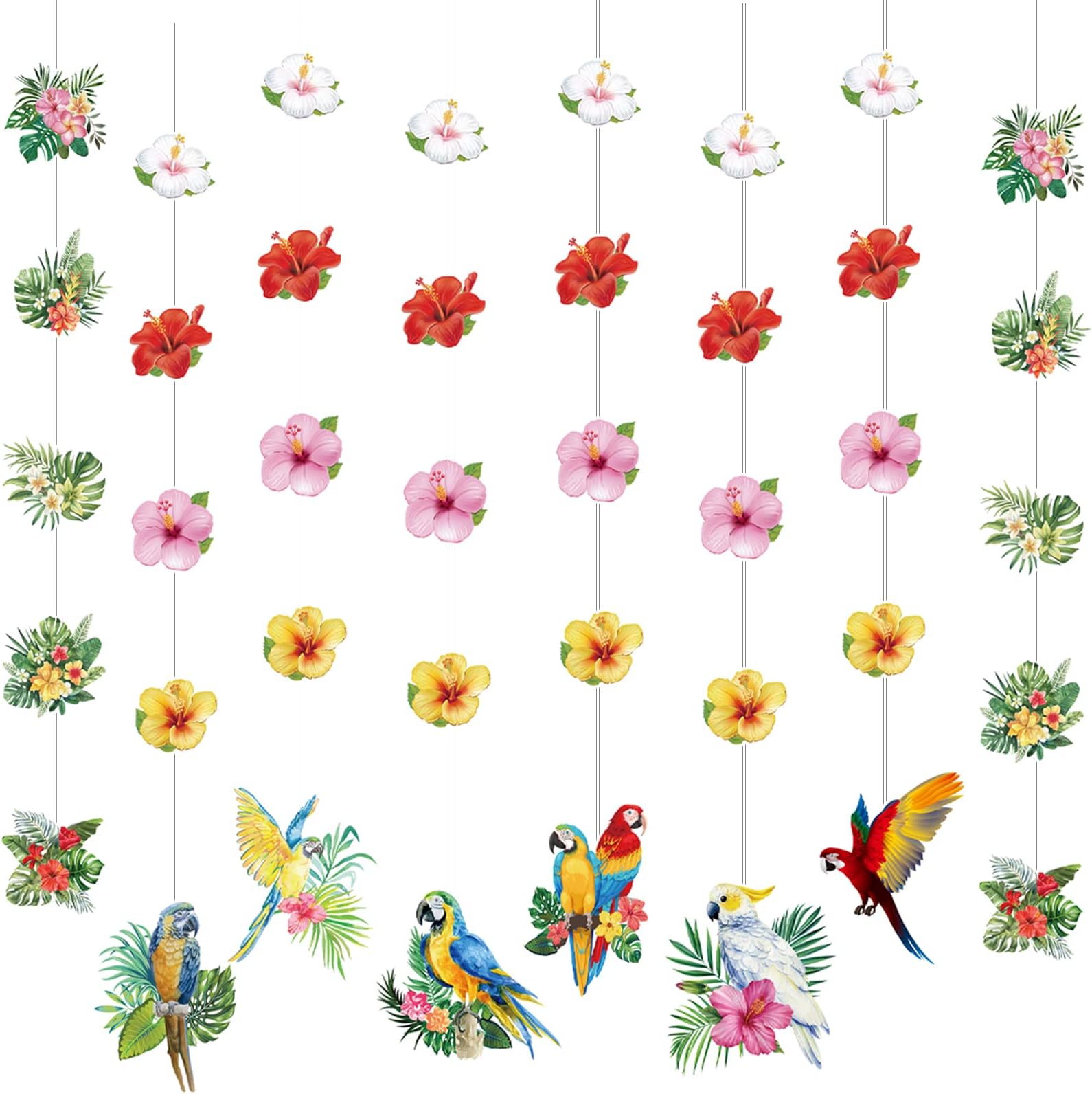 Amazon.com: Tiki and Flowers Lanterns Banners Luau Party Decorations ...