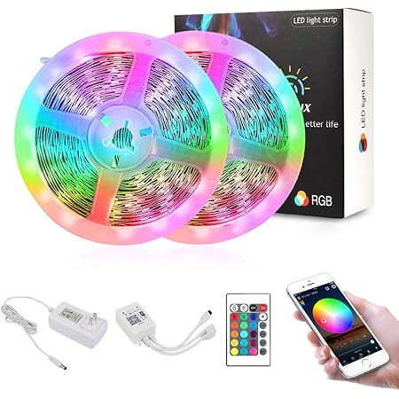 Amazon.com: Nexlux WiFi LED Strip Lights, 32.8ft 300 LEDs Waterproof ...