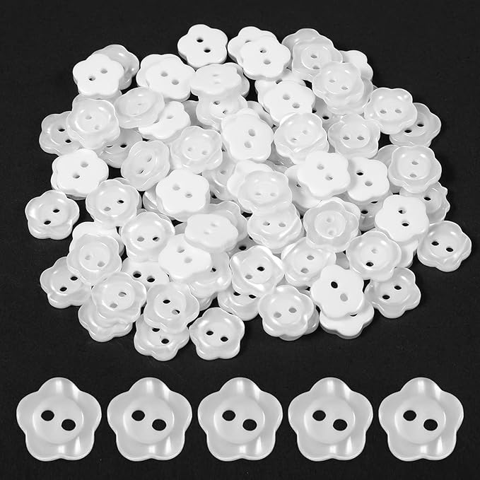 Amazon.com: 100 Pcs Flower Shape Buttons, 0.4 Inch/11 mm Translucent ...