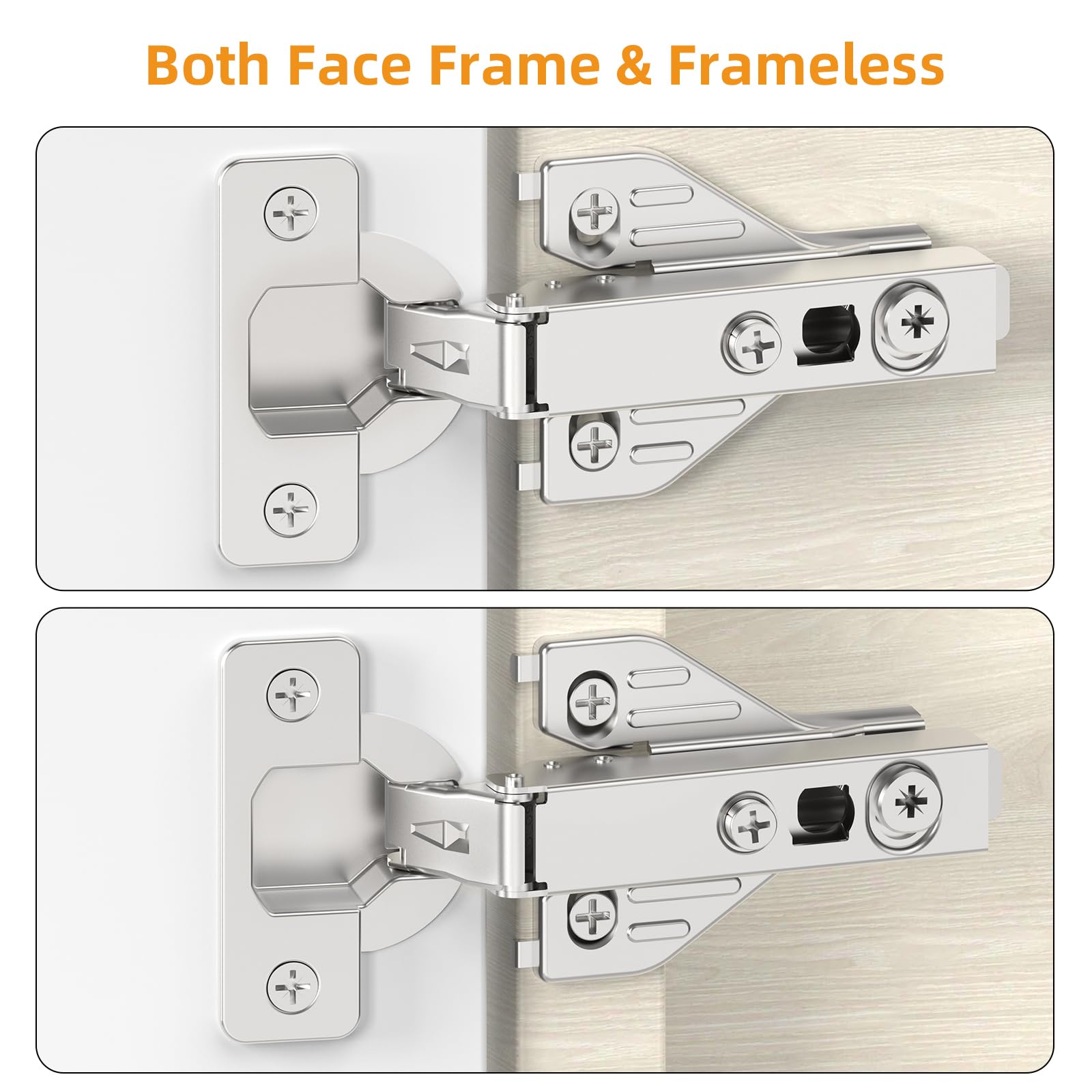Snapklik.com : 20 Pack Full Overlay Soft Close Concealed Hinges, Small ...