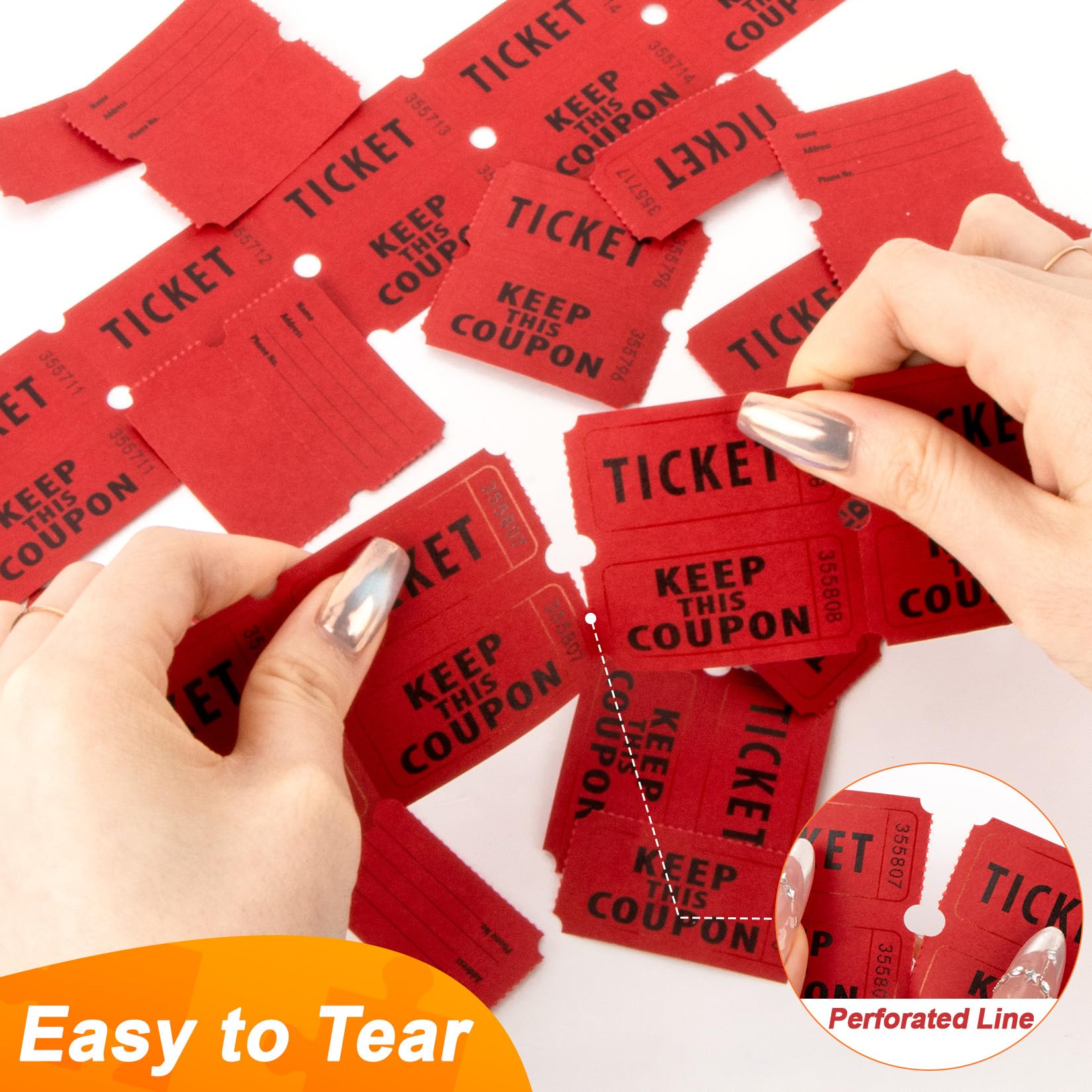 Snapklik.com : 200PCS Double Roll Raffle Tickets - 50/50 Writable ...