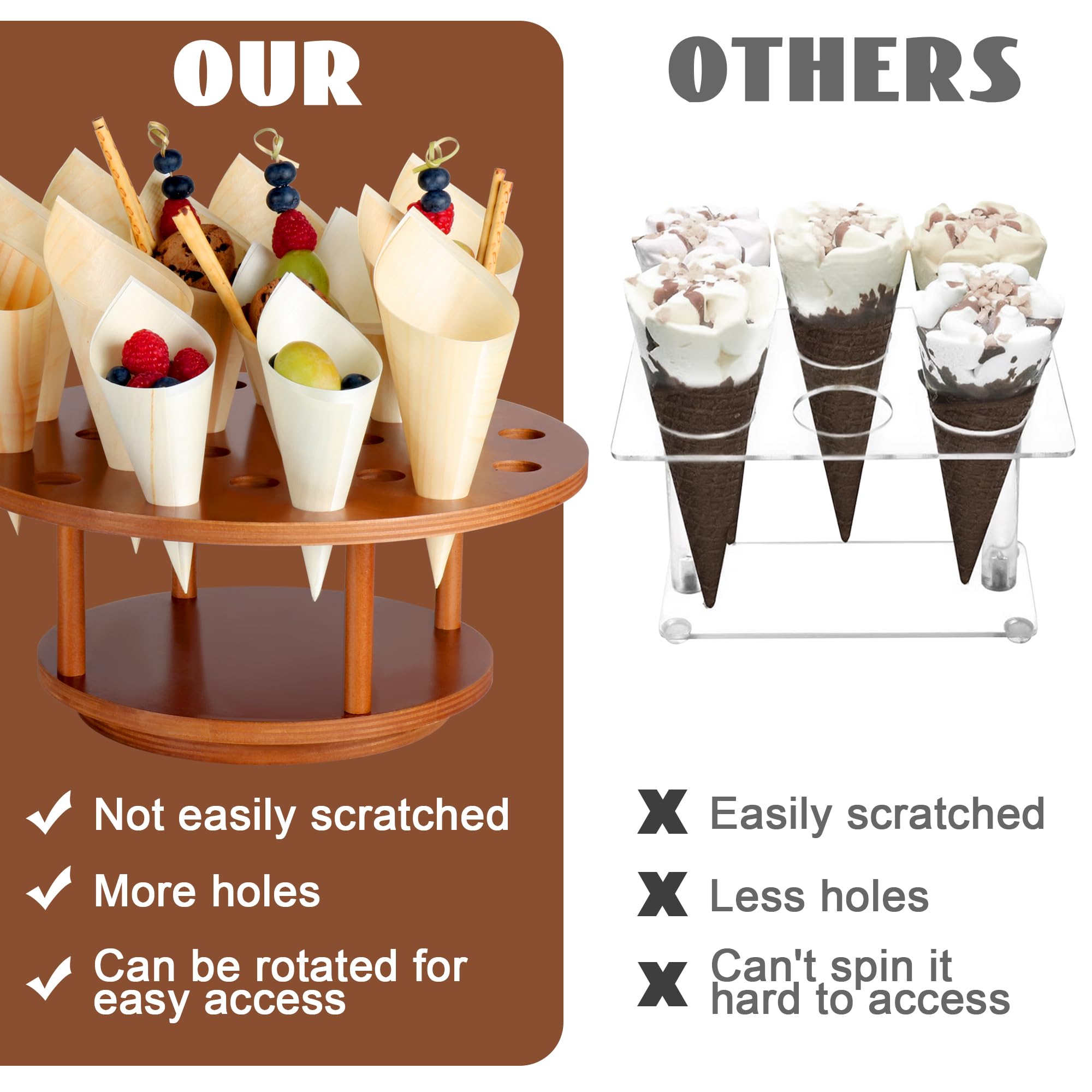 Snapklik.com : 360Rotating Ice Cream Cone Holder Stand, Charcuterie ...