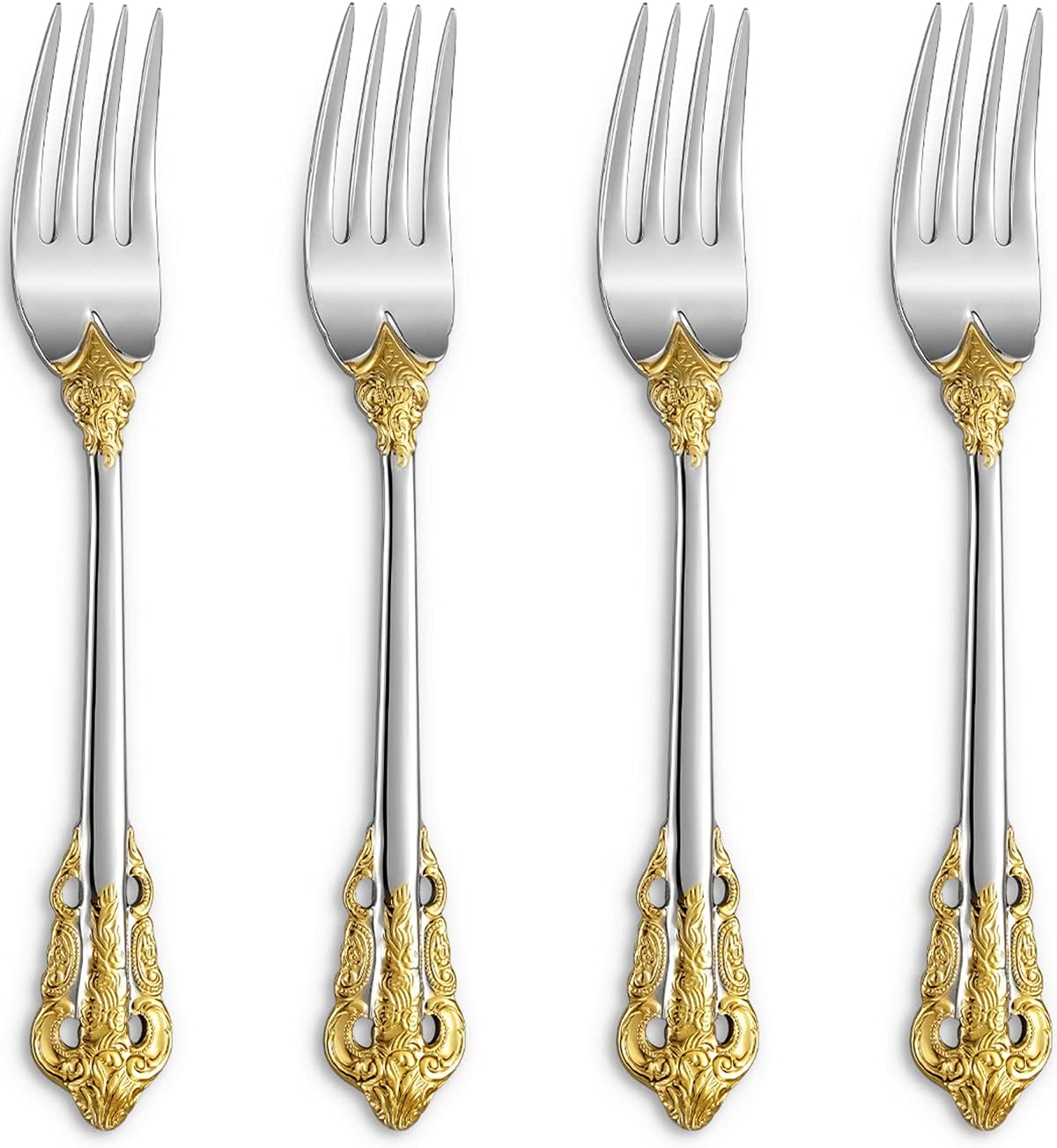 Amazon.com: KEAWELL Luxury Salad Forks Dessert Forks Set, Set of 4, 18/ ...