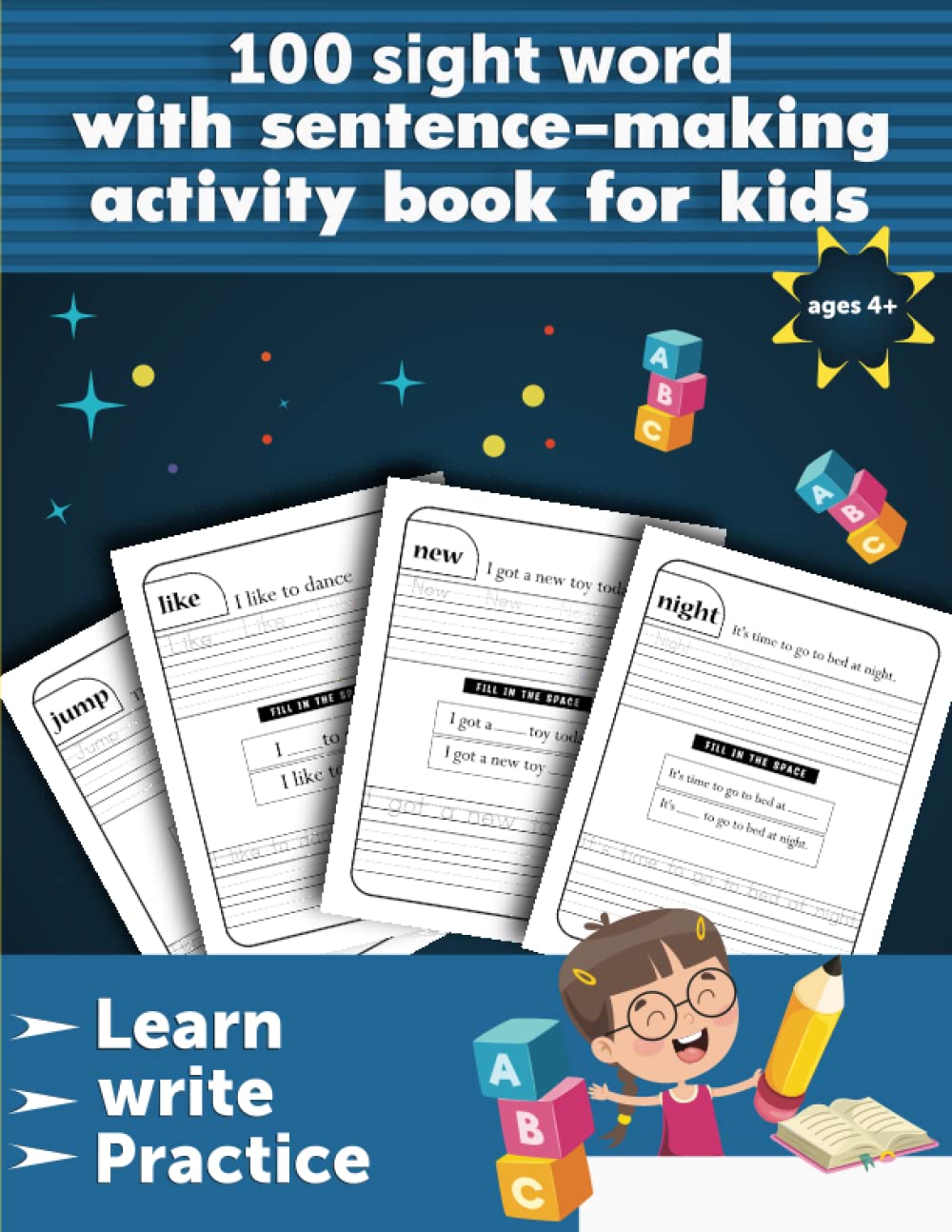 Amazon.com: 100 sight word with sentence making activity book for kids ...