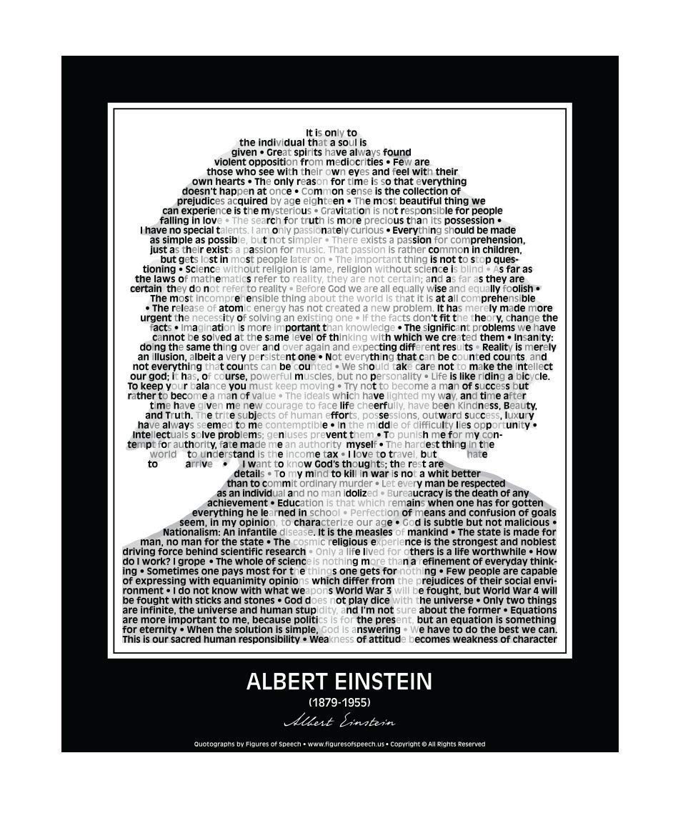 Amazon.com: Inspirational Albert Einstein Quotes Poster. Albert ...