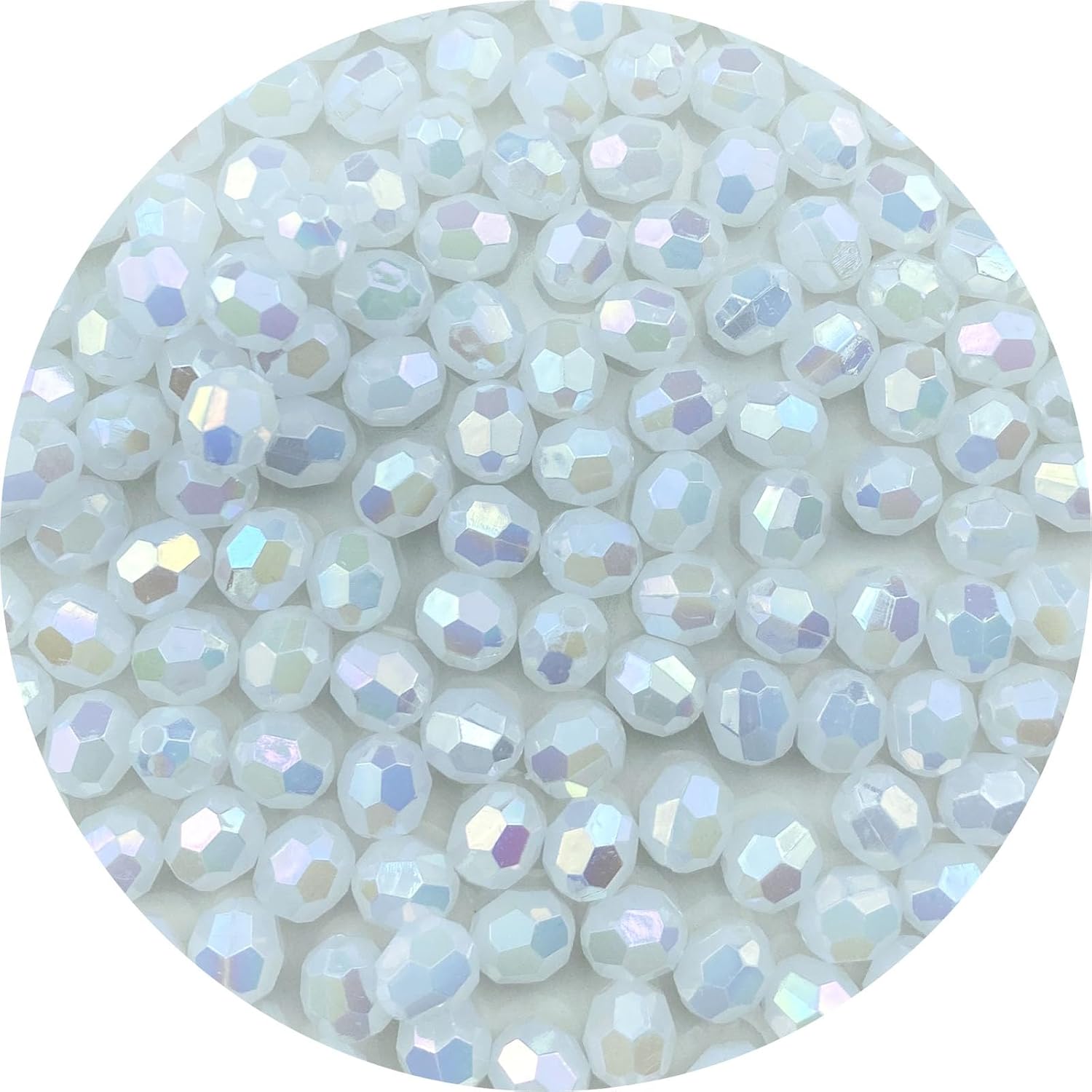 Amazon.com: Jmassyang 400 Pieces 8mm Glossy Acrylic Faceted Beads AB ...