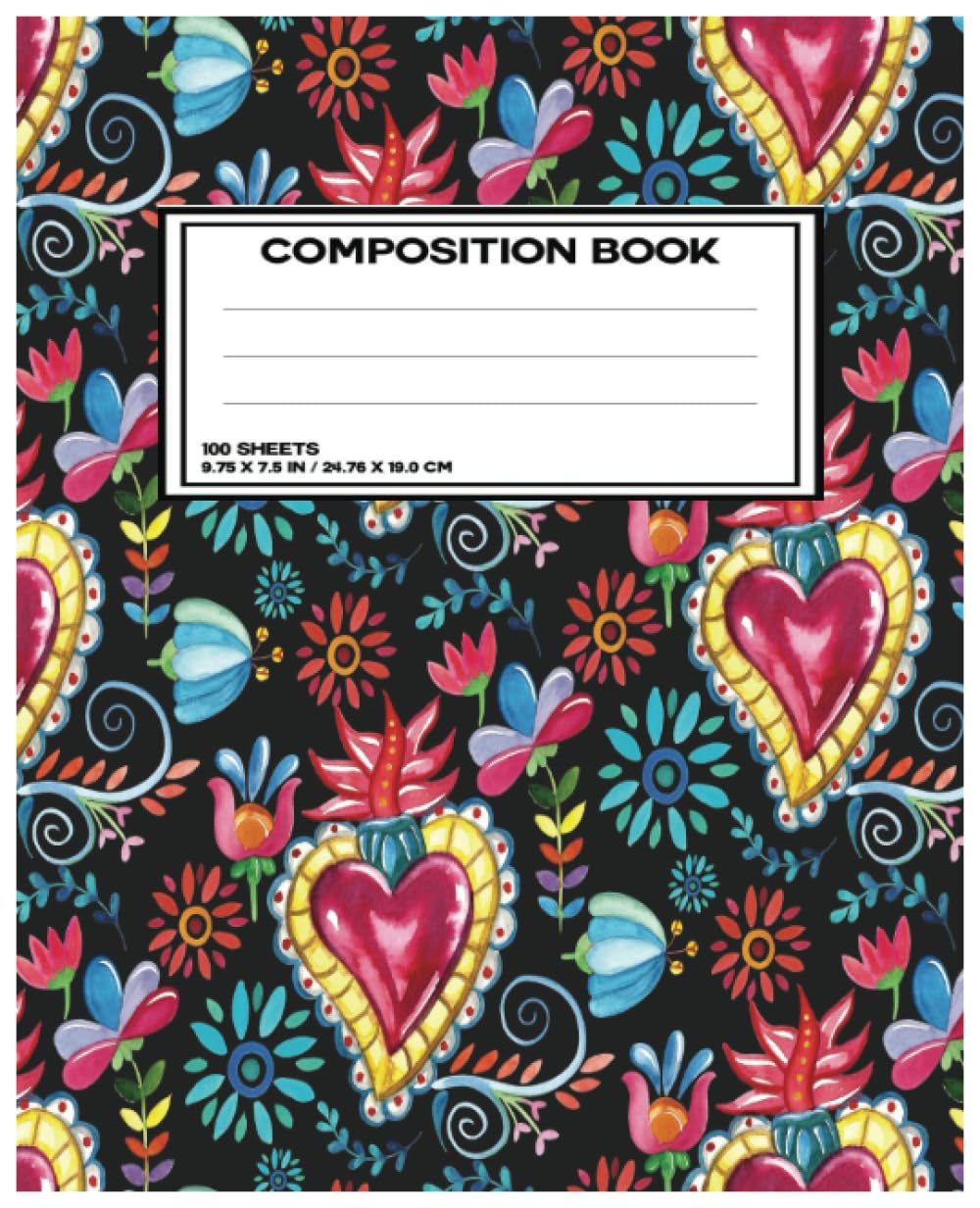 Composition Notebook: Colorful Latin Themed, Wide-Ruled Lined Paper ...