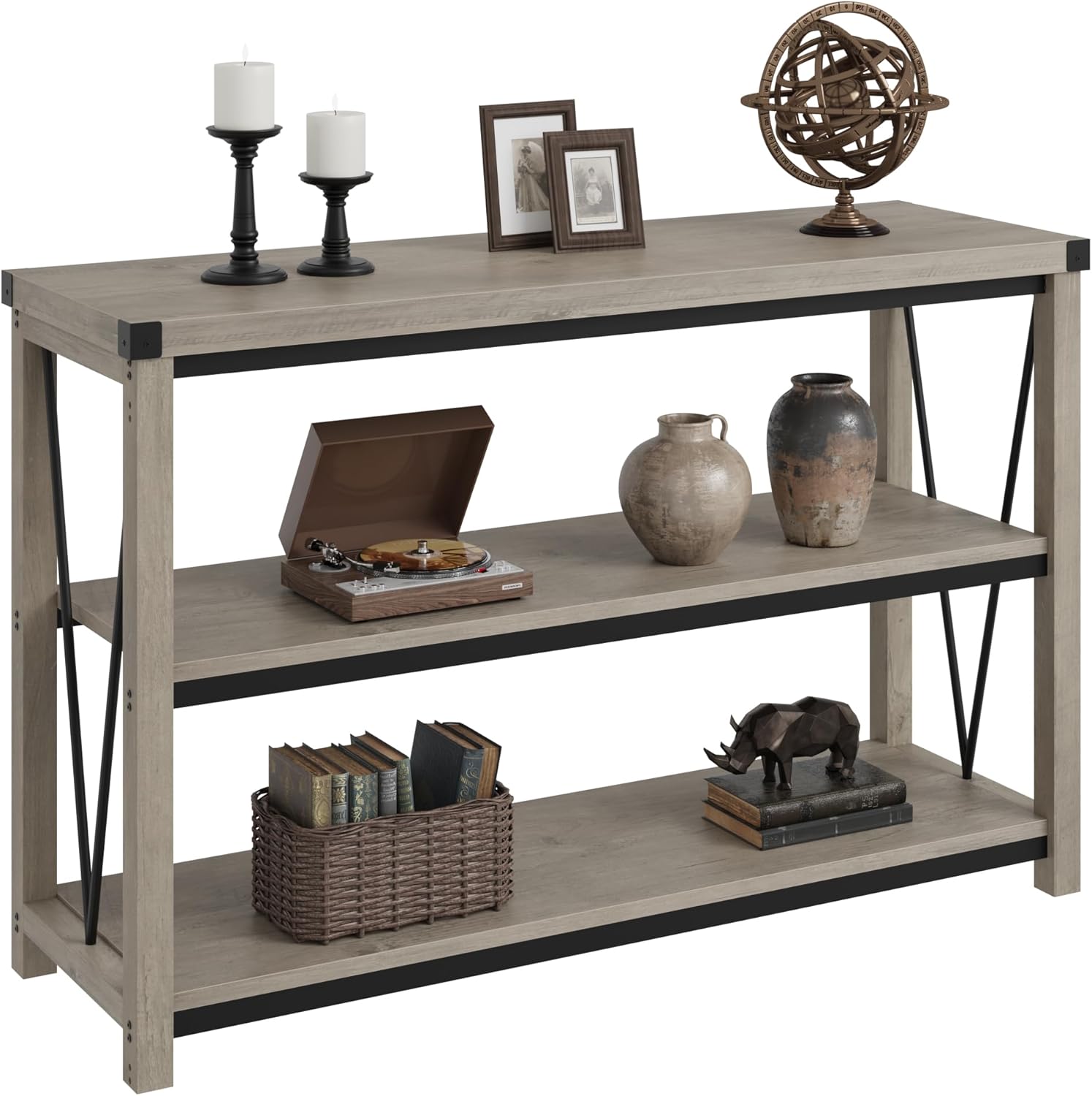 Amazon.com: GOCAPTAIN 119 cm Narrow Farmhouse Console Table with ...