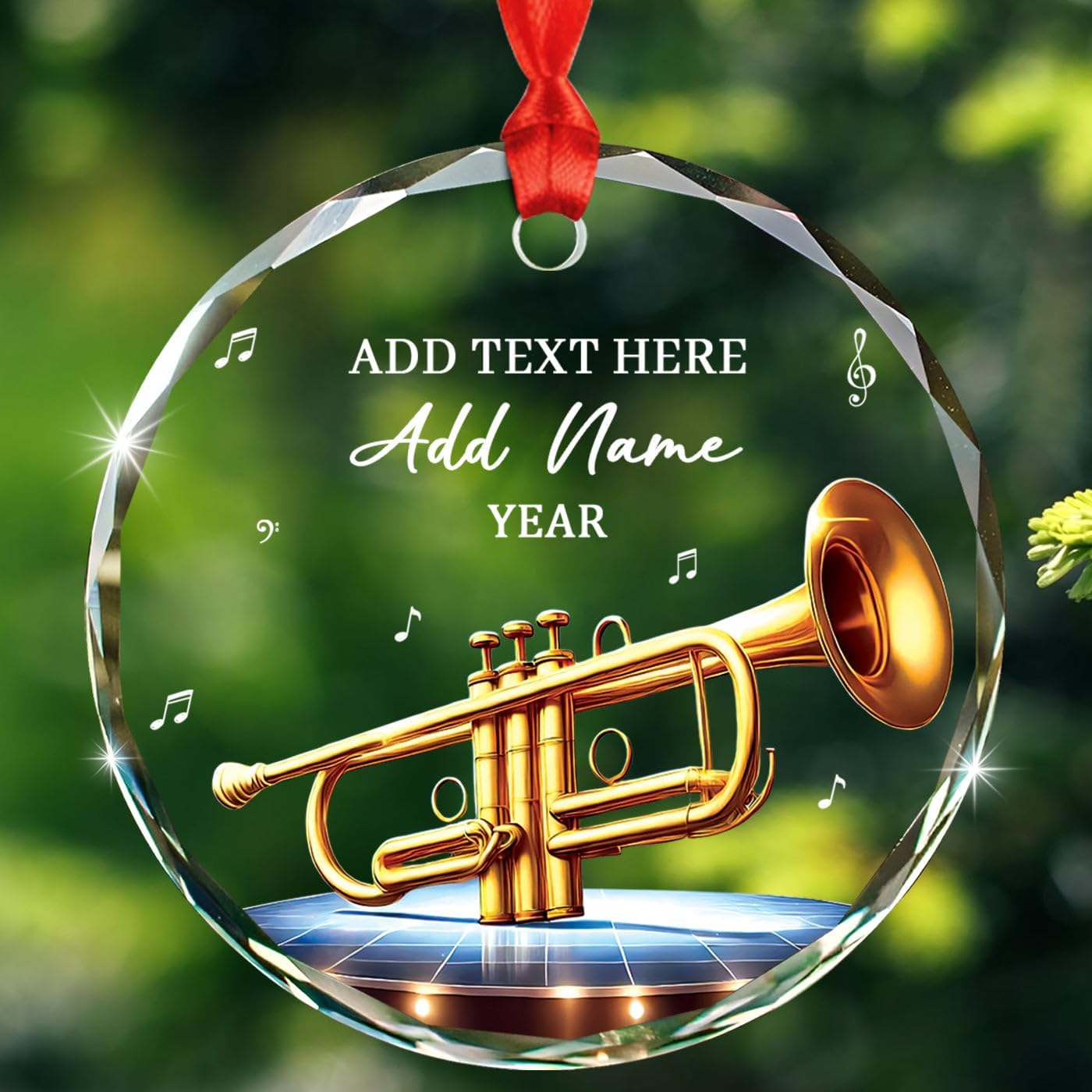 Amazon.com: Customized Trumpet Glass Ornament Gift for Women Men ...