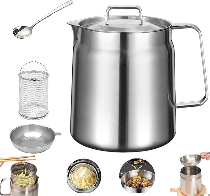 Amazon.com: Stainless Steel Fryer,304 Stainless Steel Large Capacity ...