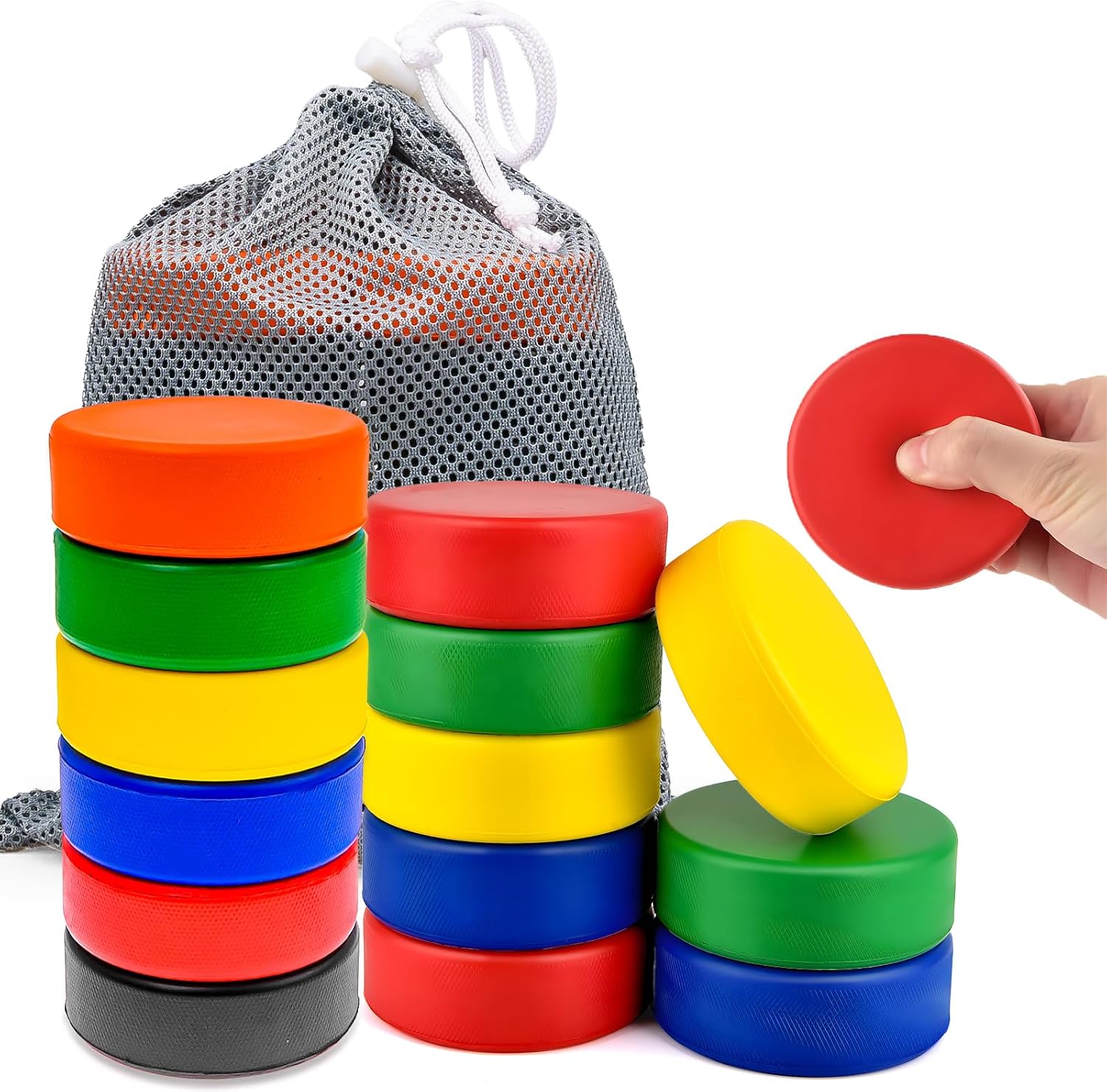 36 Pcs Ice Hockey Pucks, 3 Inch Lightweight Soft Foam Hockey Puck with ...