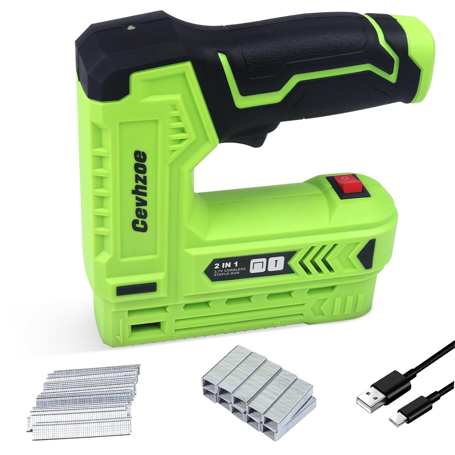 Cevhzoe Electric Staple Gun Kit，3.7V Power Electric Cordless 2-in-1 ...
