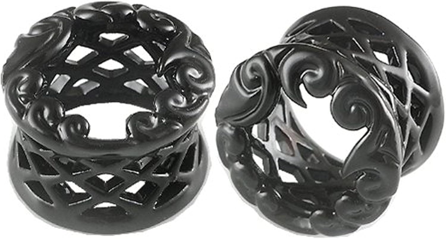 Amazon.com: bodyjewellery 9/16 inch 14mm Black Double Flared Ear Large ...
