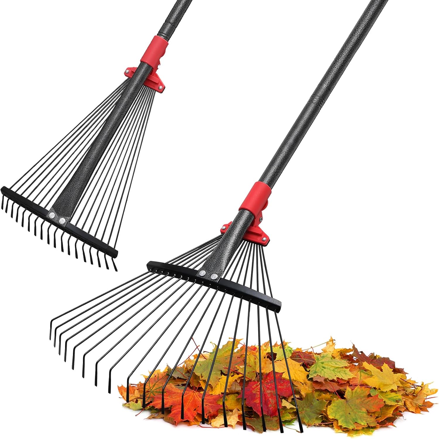 Amazon.com : Rake, Adjustable Rakes for Leaves with 9”-17” Head, Rakes ...