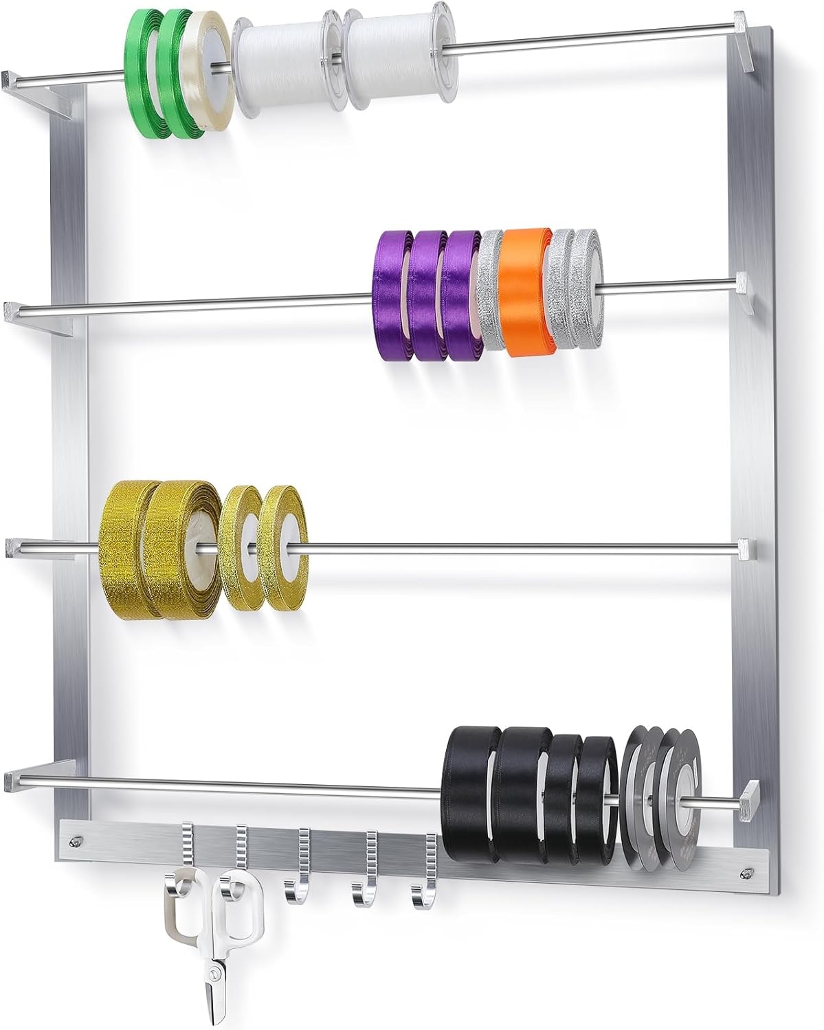 Amazon.com: Tandefio Ribbon Wall Holder Mounted 4 Tier Metal Ribbon ...